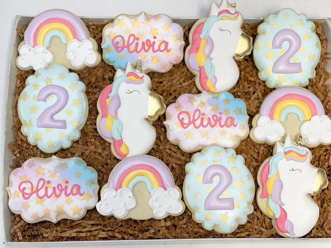 Unicorn Cookies | Rainbow Birthday Cookies | Fairy Tale Cookies ...