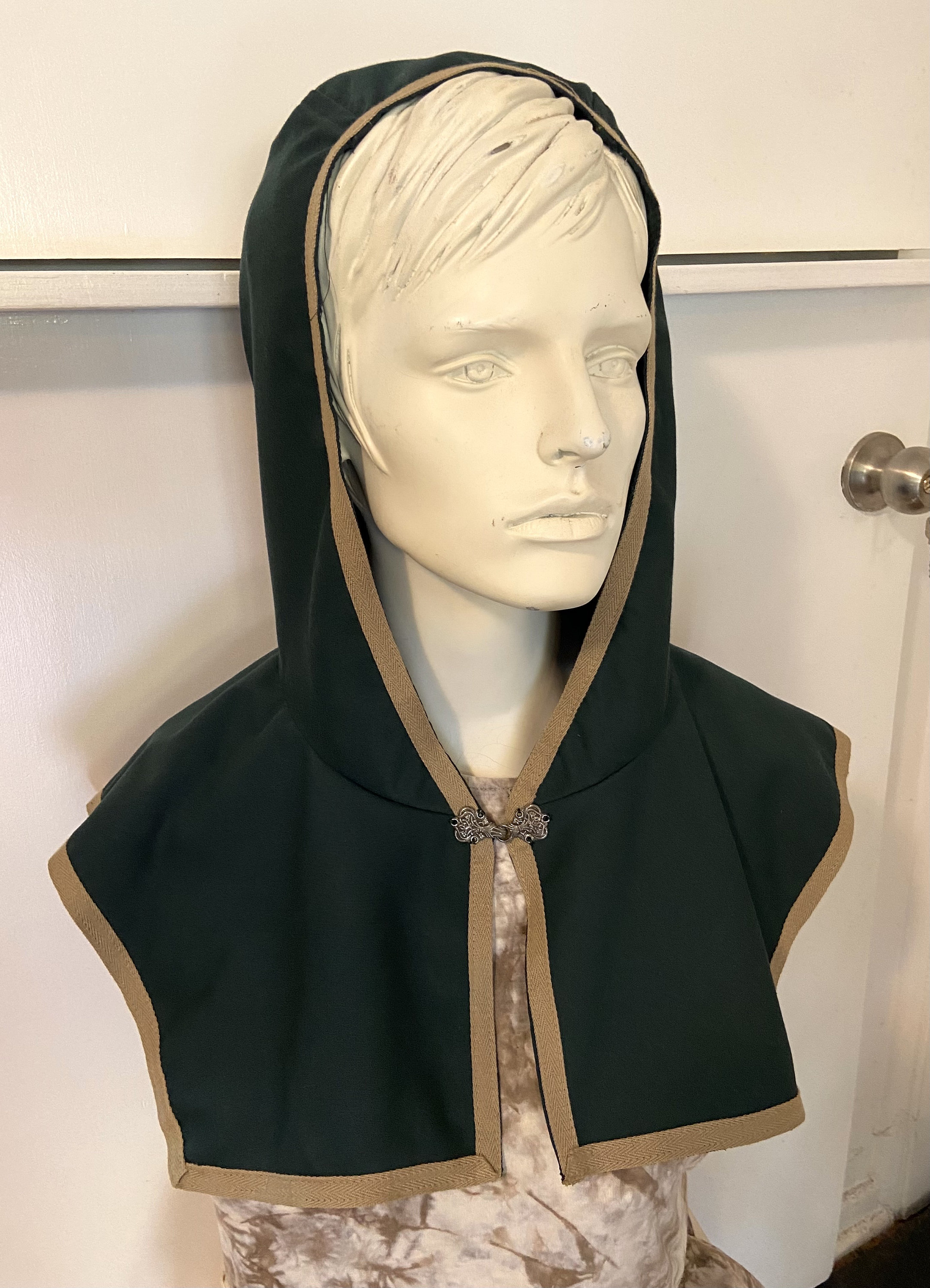 Medieval Hooded Shoulder Cape With Clasp. Larp Historical Viking Knight ...
