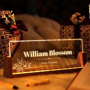 Personalized Desk Name Plate With Wooden Base, Personalized Office ...