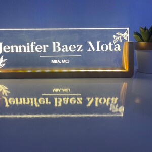 Personalized Desk Name Plate With Wooden Base, Personalized Office ...