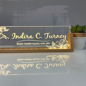 Personalized Desk Name Plate With Wooden Base, Personalized Office ...