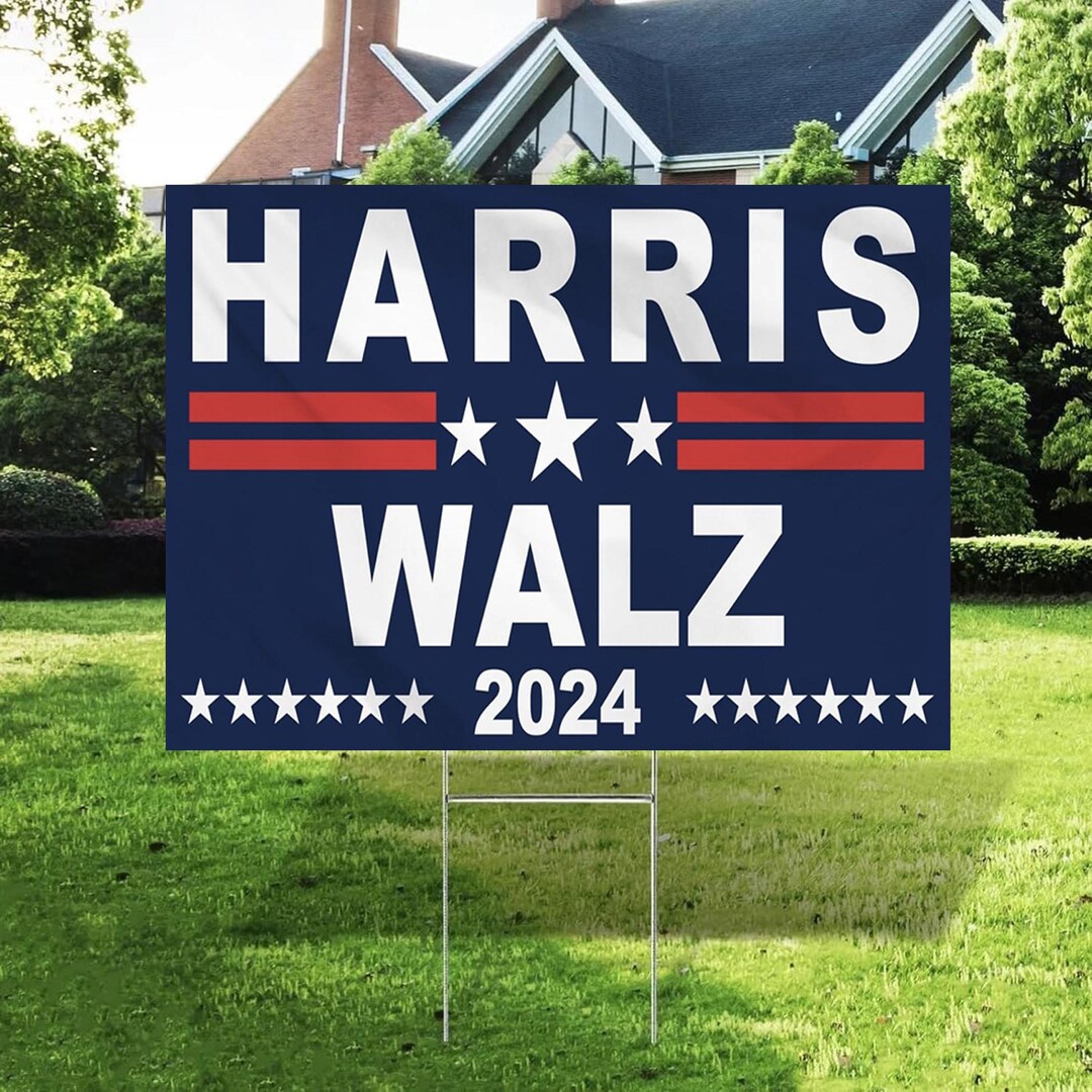 Kamala Harris Walz VP, Tim Walz VP Pick, Harris 2024 Yard Sign With ...