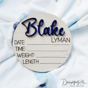 Newborn Stats Sign, Birth Announcement, Newborn Photo Prop, Baby Shower ...
