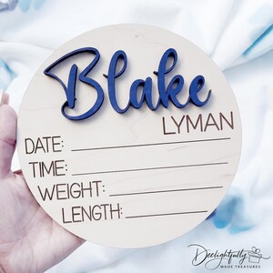 Newborn Stats Sign, Birth Announcement, Newborn Photo Prop, Baby Shower ...