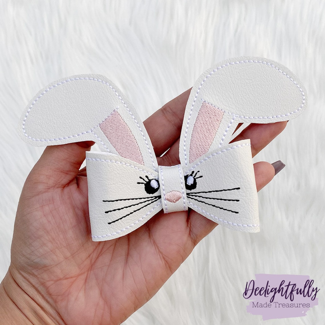 Easter Bunny Hair Bow, Bunny Hair Clip, Easter Hair Accessories for ...