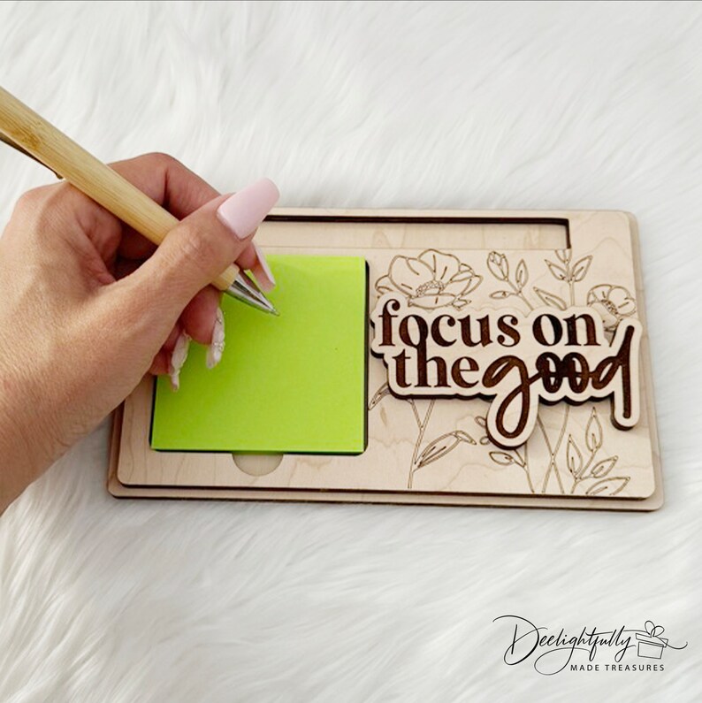 Wood Sticky Note Holder, Inspirational Office Decor, Self Care ...