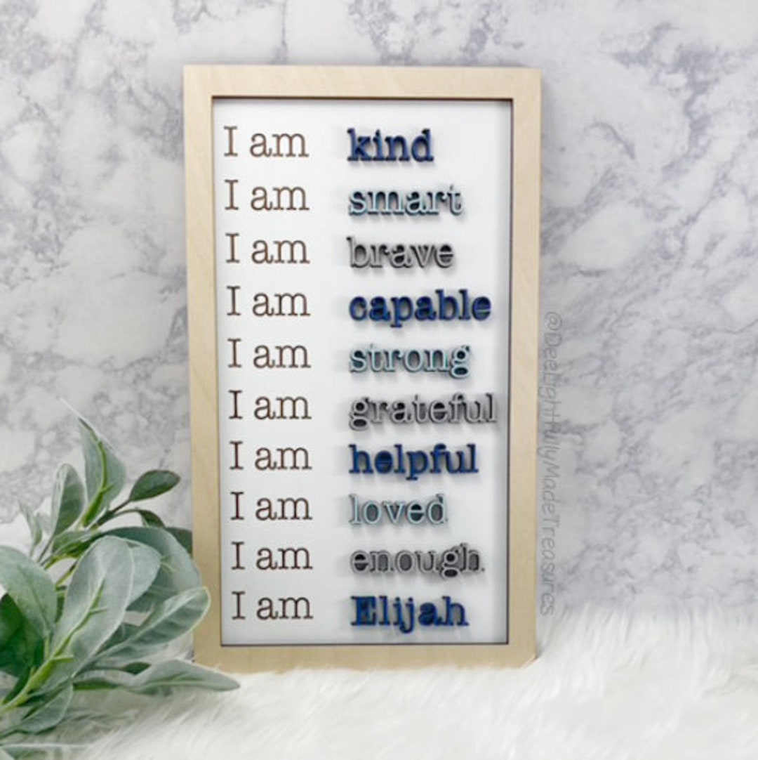 Personalized Affirmation Wall Art, Affirmation Wall Art for Kids ...