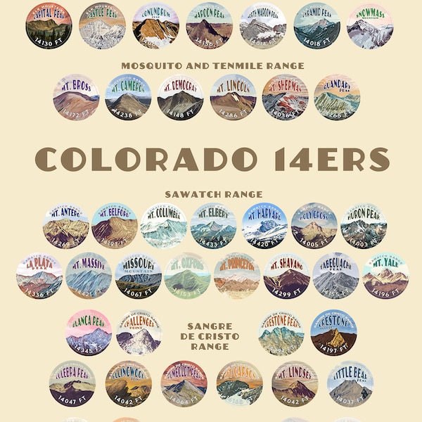 Colorado 14ers Wall Art - Etsy