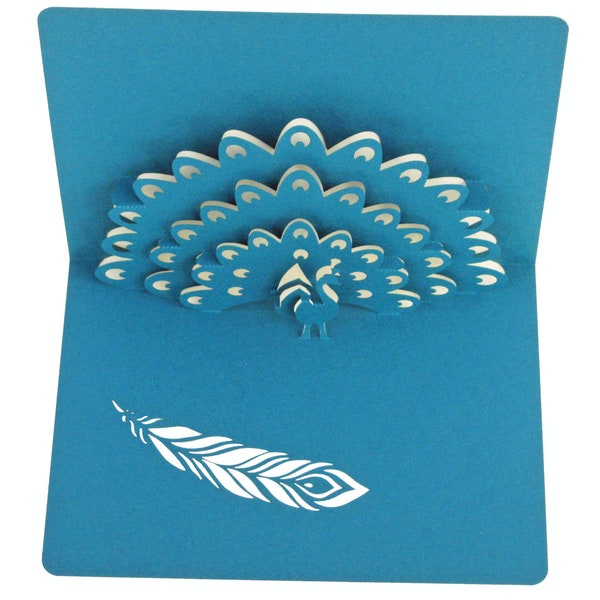 Peacock Pop up Card - Etsy