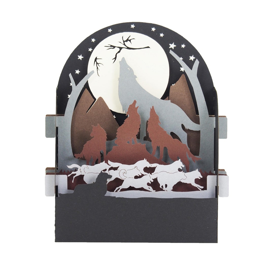3D Pop-up Greeting Card "wolves". Birthday Card. - Etsy