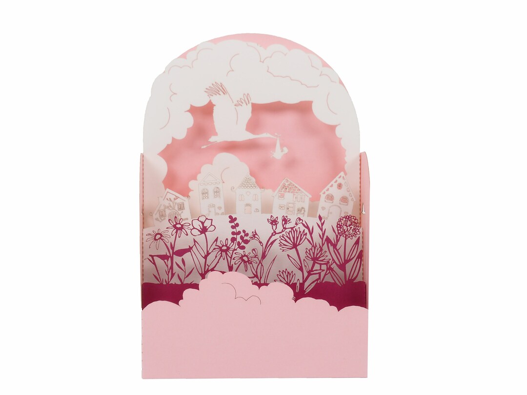 3D Greeting Card, Pop up welcome to Pink - Etsy
