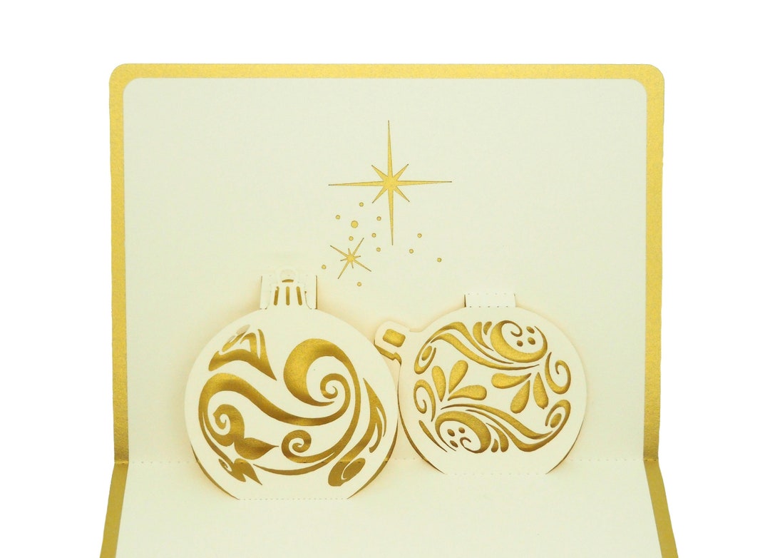 3D Foldable Greeting Card, Christmas Baubles - for the Holiday Season ...