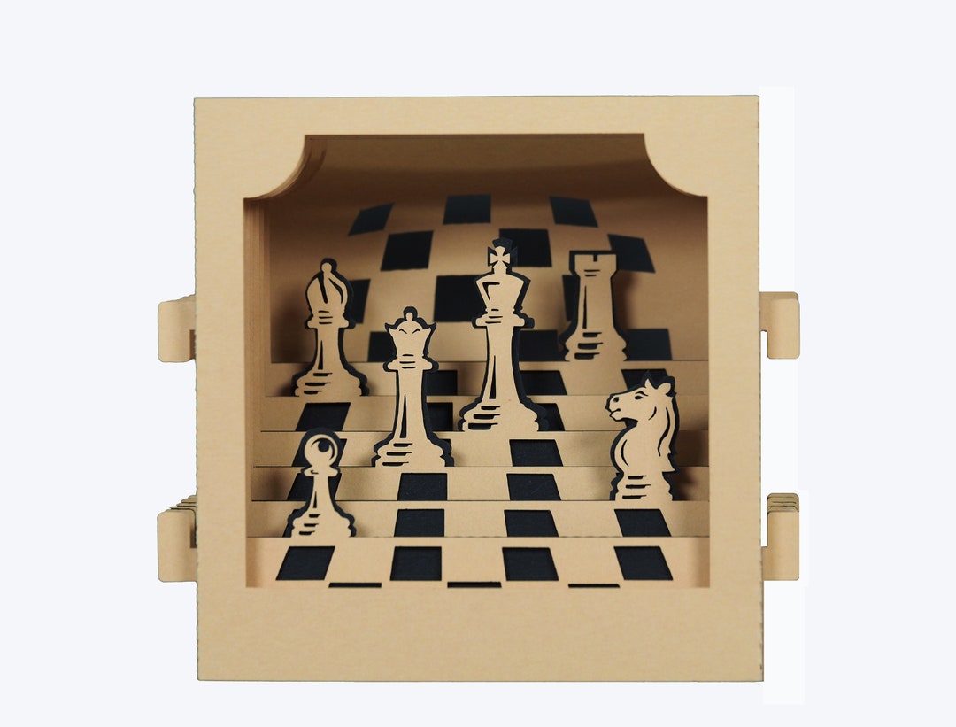 3D Greeting Card, Pop-up, Diorama, Kirigami "chess Game" - Etsy