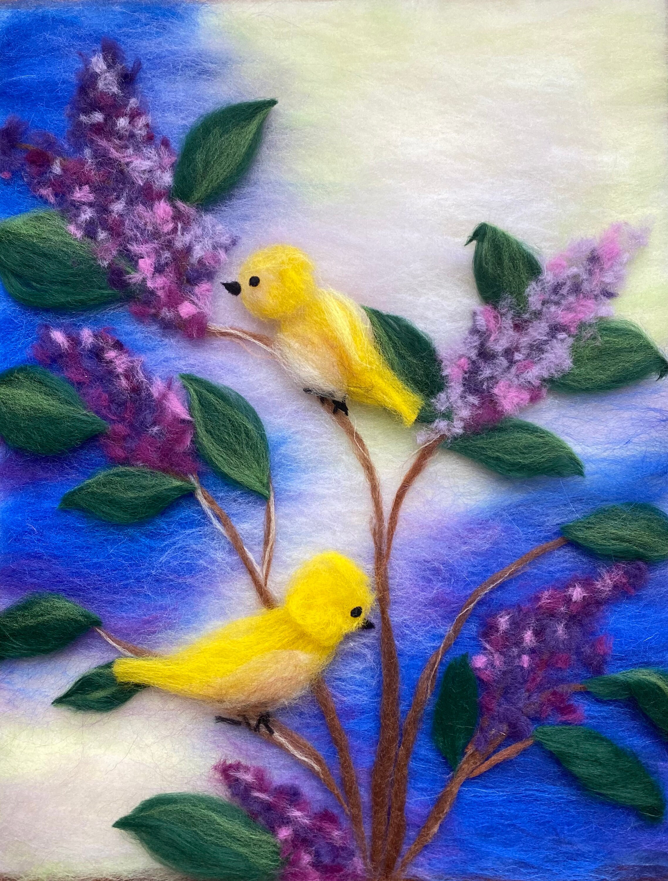 Home Decor, Holidays Gifts, Wool Painting, Wool Art, Gifts, Birds ...
