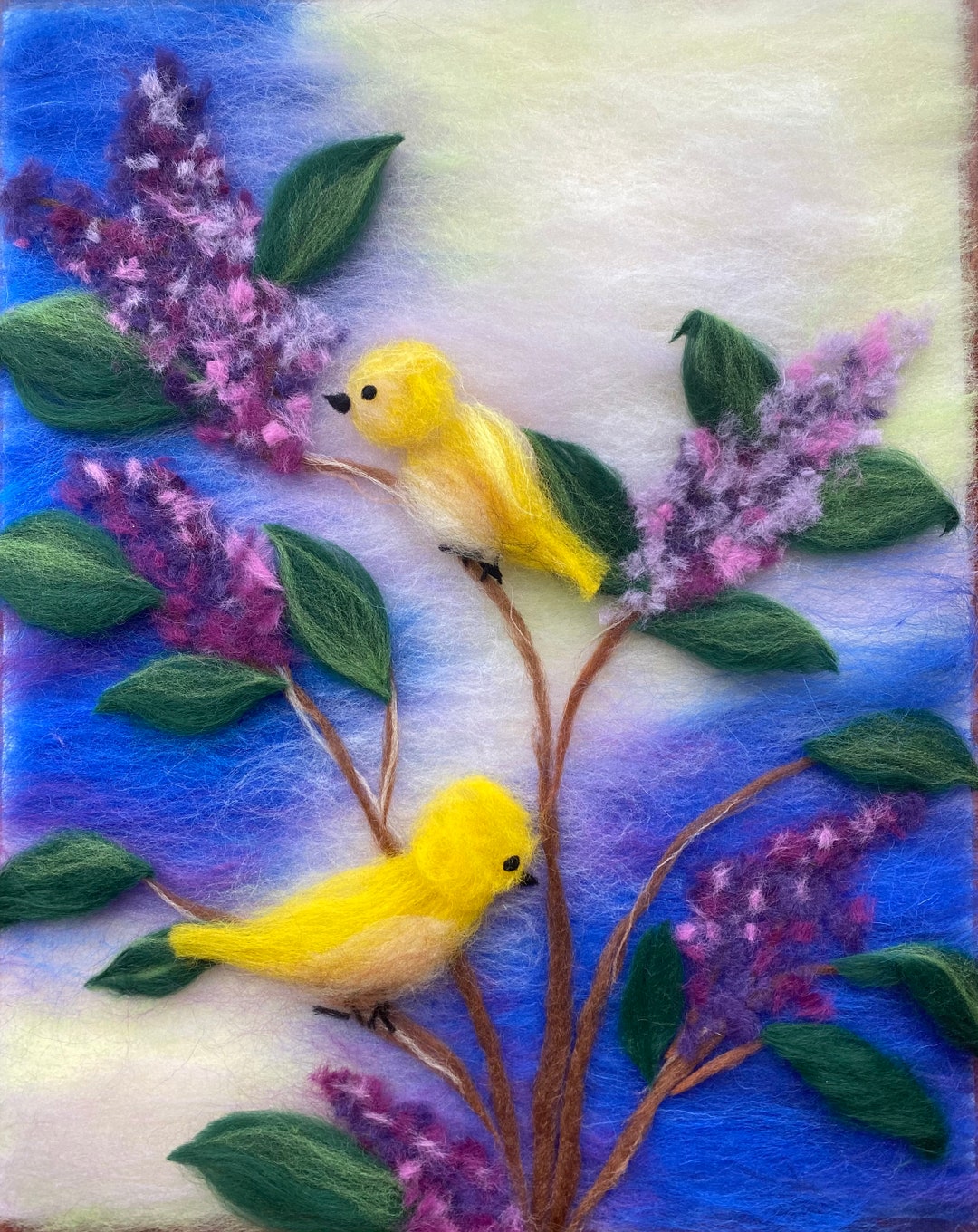Home Decor, Holidays Gifts, Wool Painting, Wool Art, Gifts, Birds ...