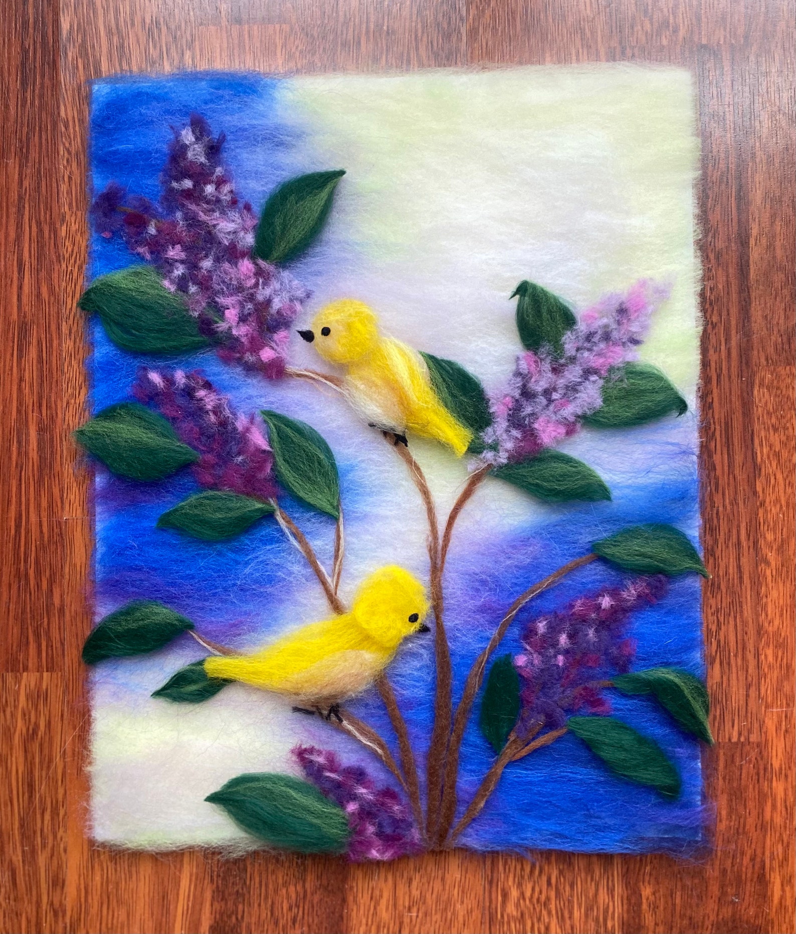 Home Decor, Holidays Gifts, Wool Painting, Wool Art, Gifts, Birds ...