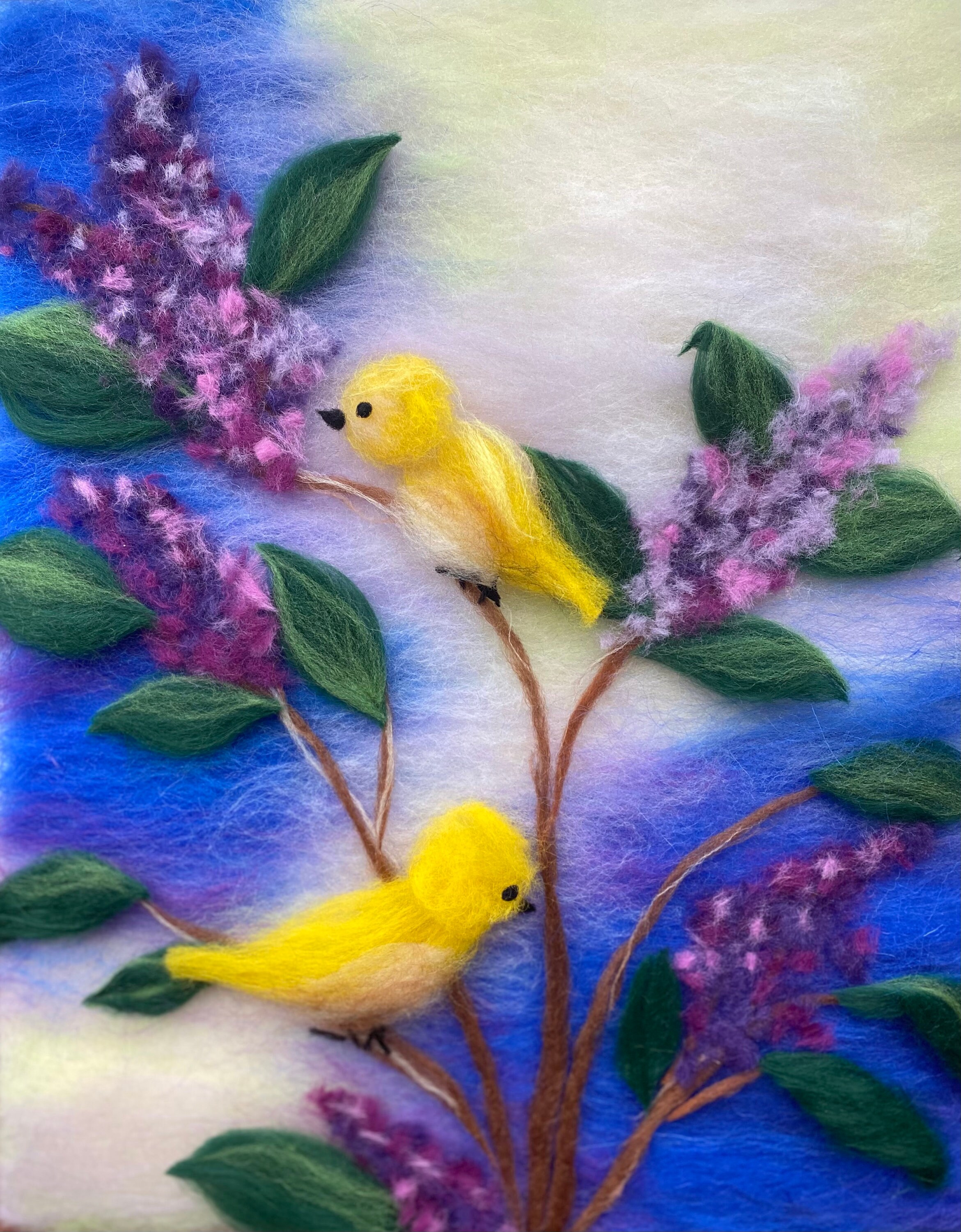 Home Decor, Holidays Gifts, Wool Painting, Wool Art, Gifts, Birds ...