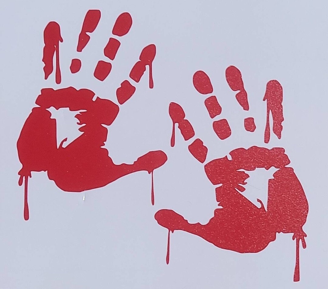 Bloody Drip Handprints Vinyl Decal Car Window Decal Sticker, Laptop ...