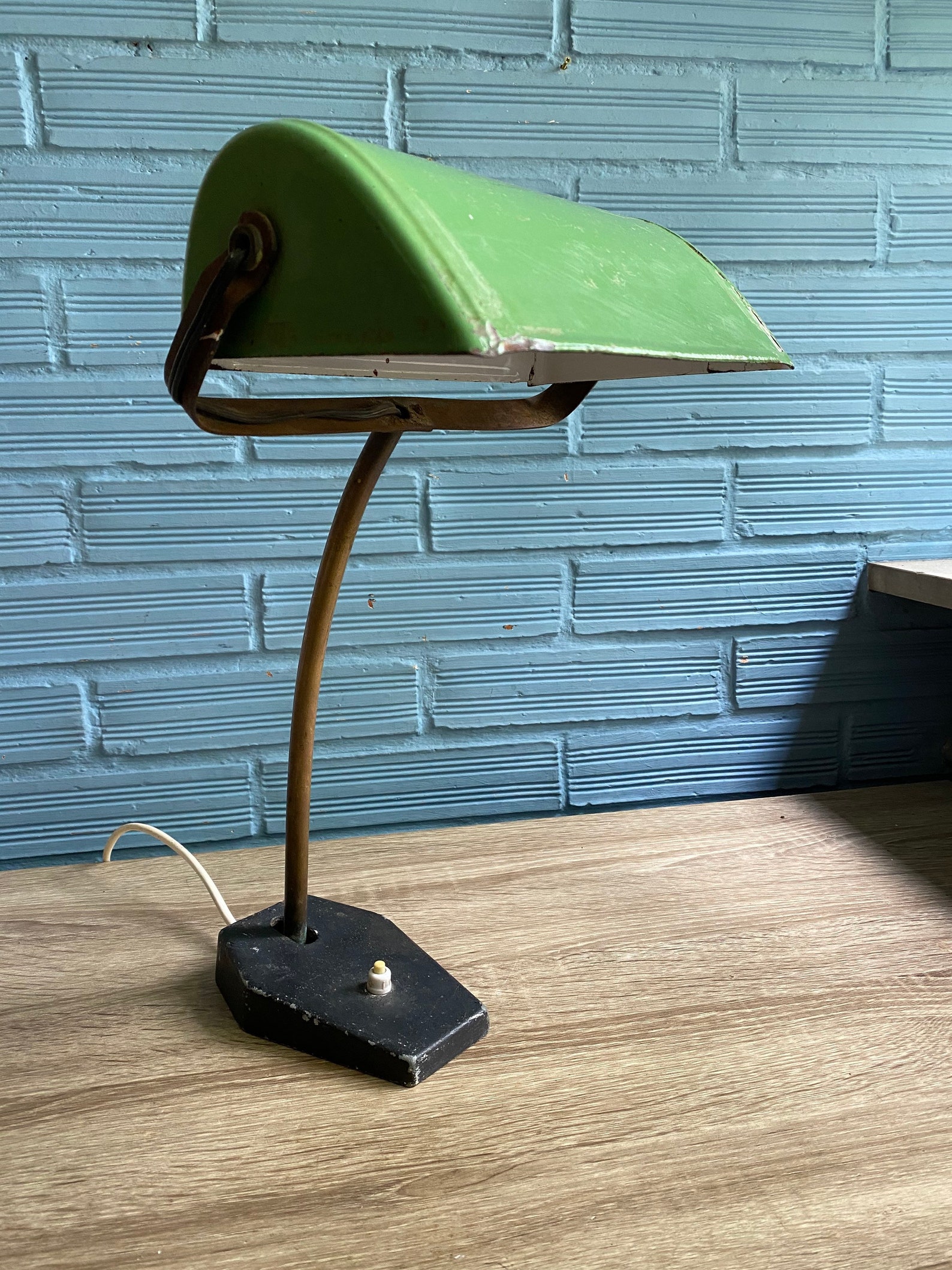 Antique Bankers Lamp Vintage Office Lawyer Desk Metal Light Table ...