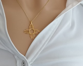 Gold Zia Symbol Necklace - Etsy