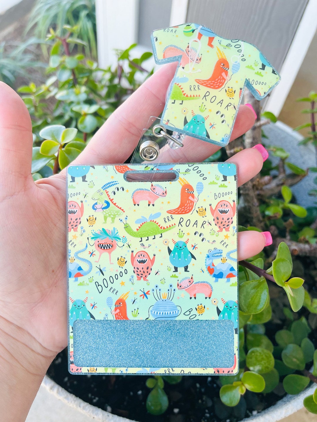 Cute Monsters Badge Buddy and Matching Badge Reel - Etsy