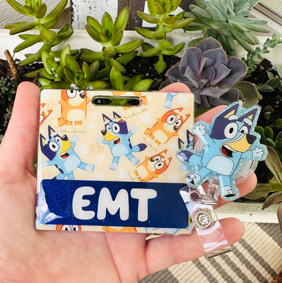 Blue Dog Badge Buddy With Matching Badge Reel - Etsy