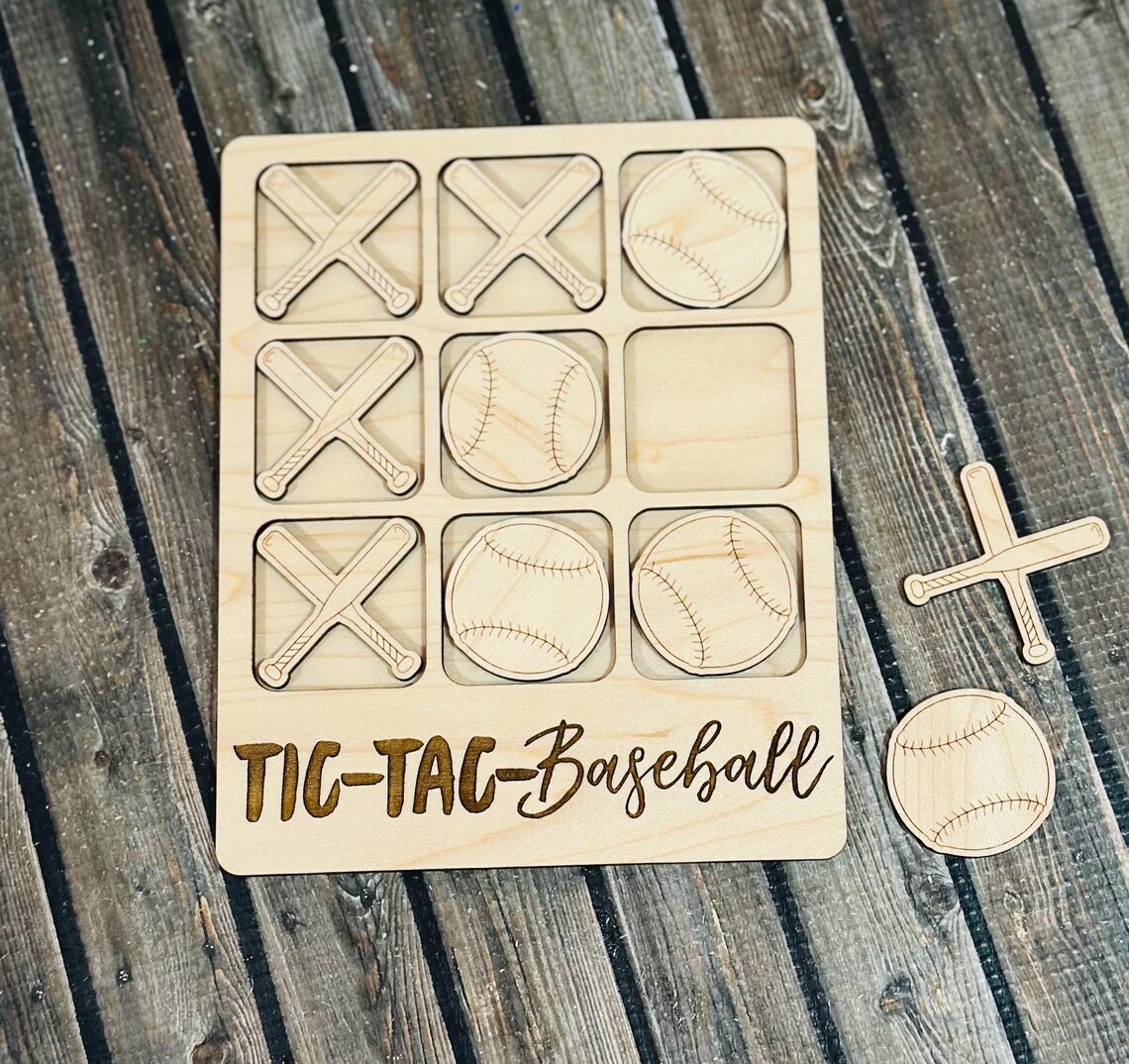 Baseball Tic Tac Toe Game - Etsy