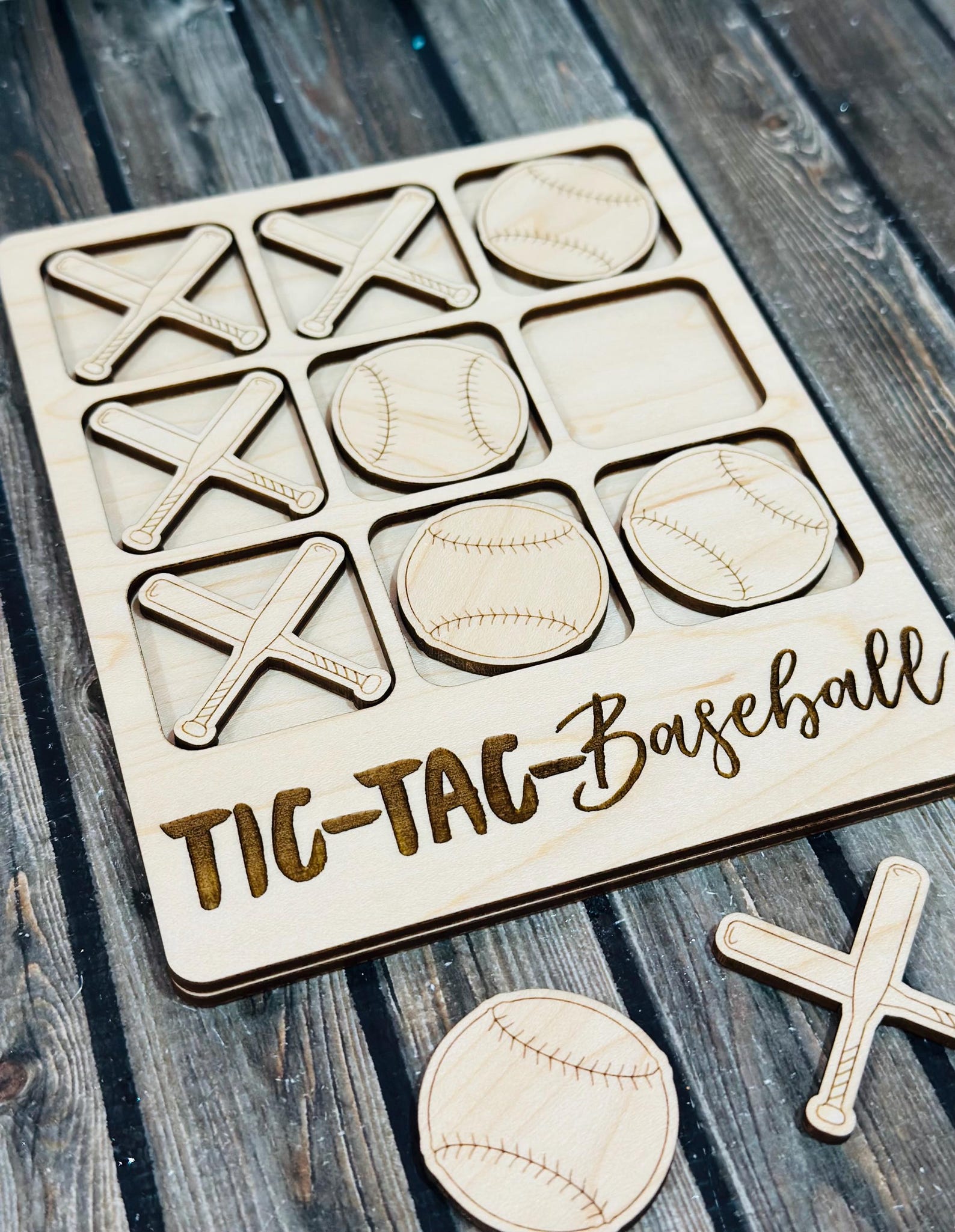 Baseball Tic Tac Toe Game - Etsy