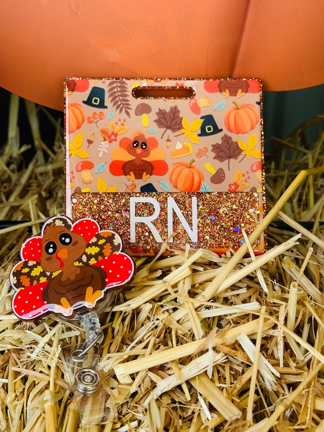 Thanksgiving Turkey Badge Buddy and Badge Reel Set - Etsy