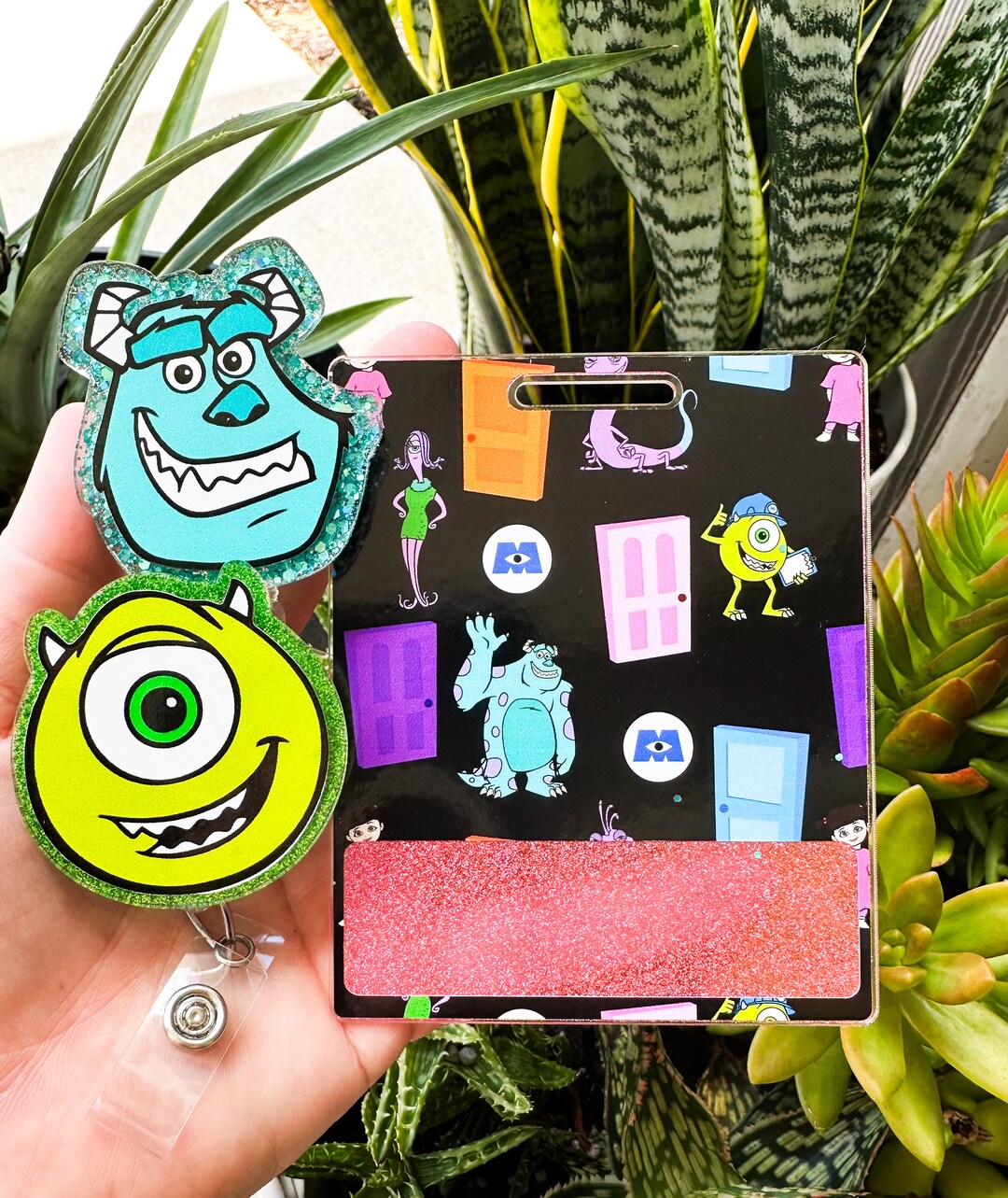 Monster Cartoon Badge Buddy With Badge Reel - Etsy
