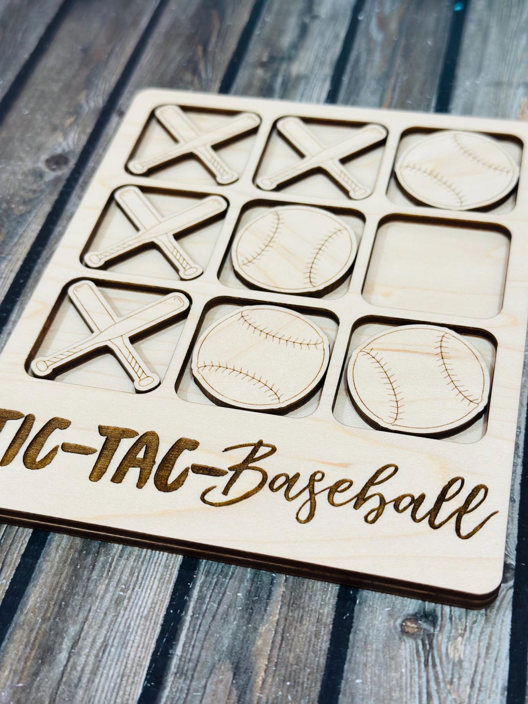 Baseball Tic Tac Toe Game - Etsy
