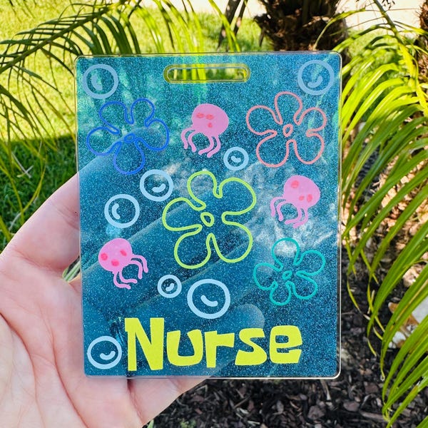 Spongebob Name Badge - Etsy