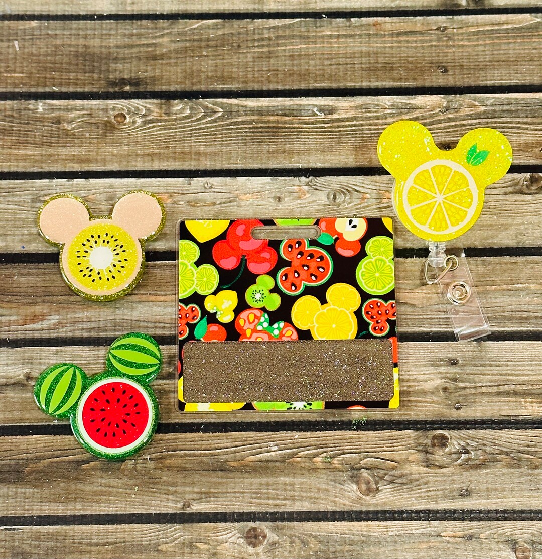 Fruit Mouse Head Badge Buddy With Matching Badge Reel - Etsy