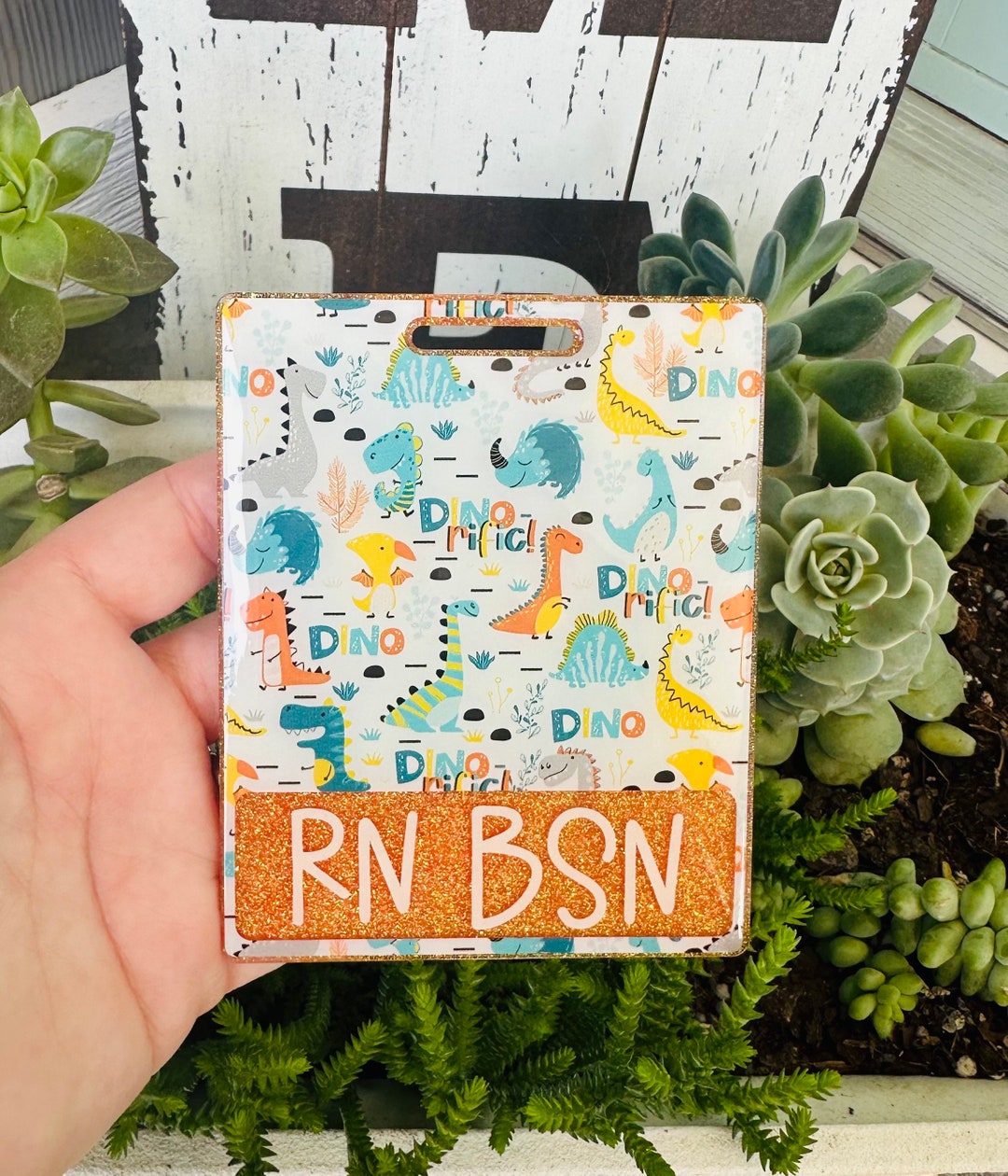 Dinosaur Badge Buddy With Matching Badge Reel - Etsy