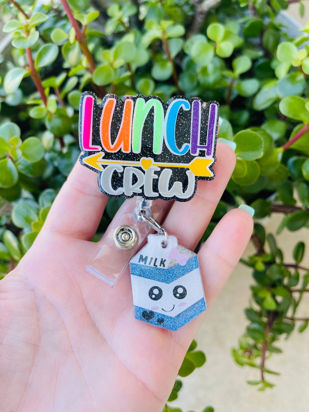Lunch Crew Badge Reel With Charm - Etsy