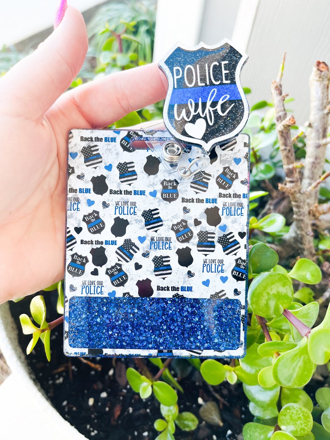 Police Badge Buddy With Police Wife Badge Reel - Etsy