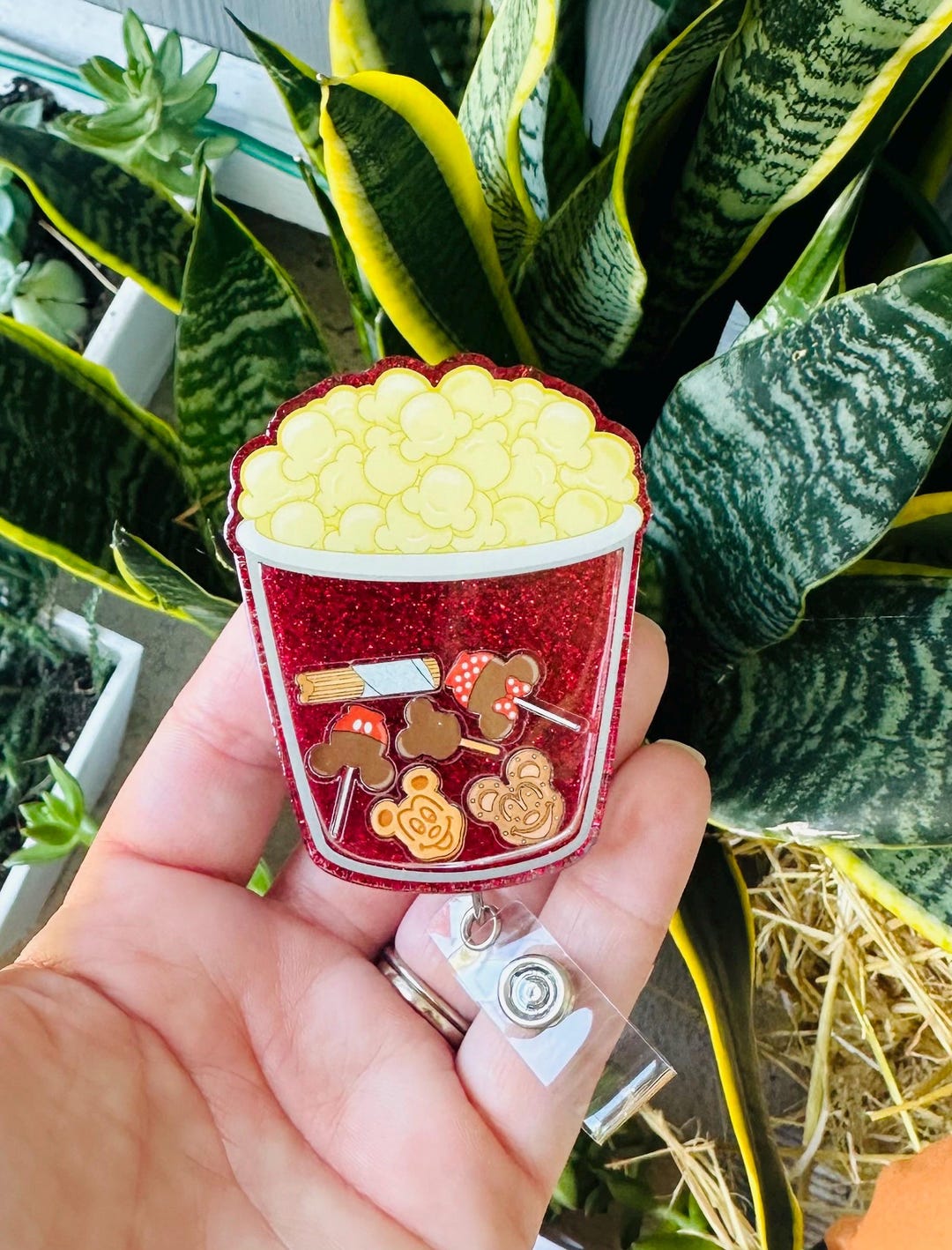 Popcorn and Park Snacks Shaker Badge Reel - Etsy