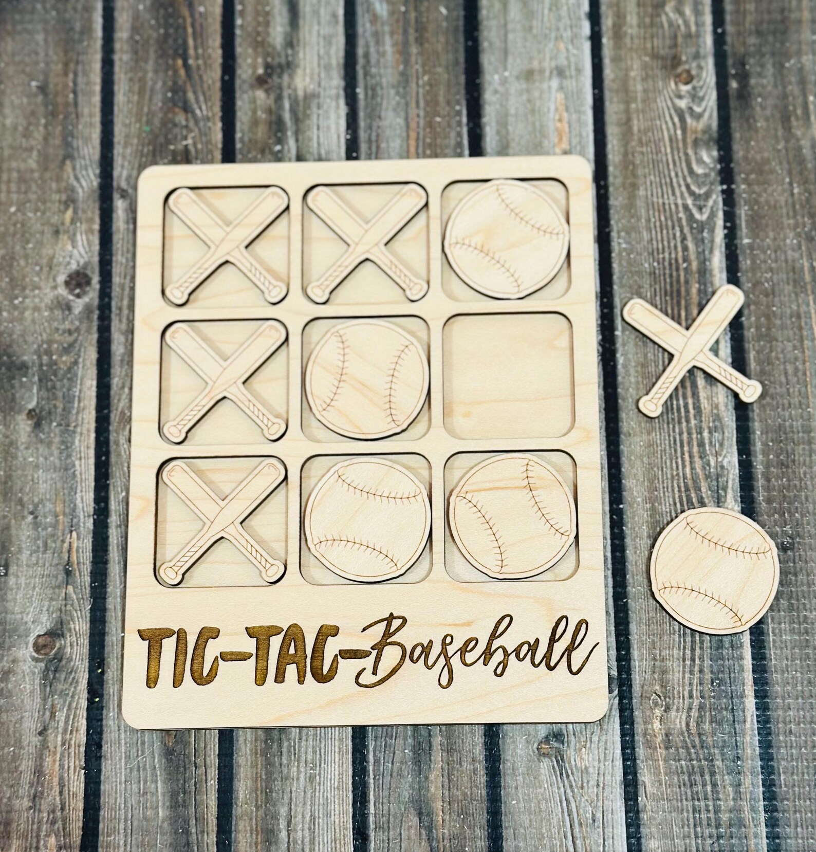 Baseball Tic Tac Toe Game - Etsy