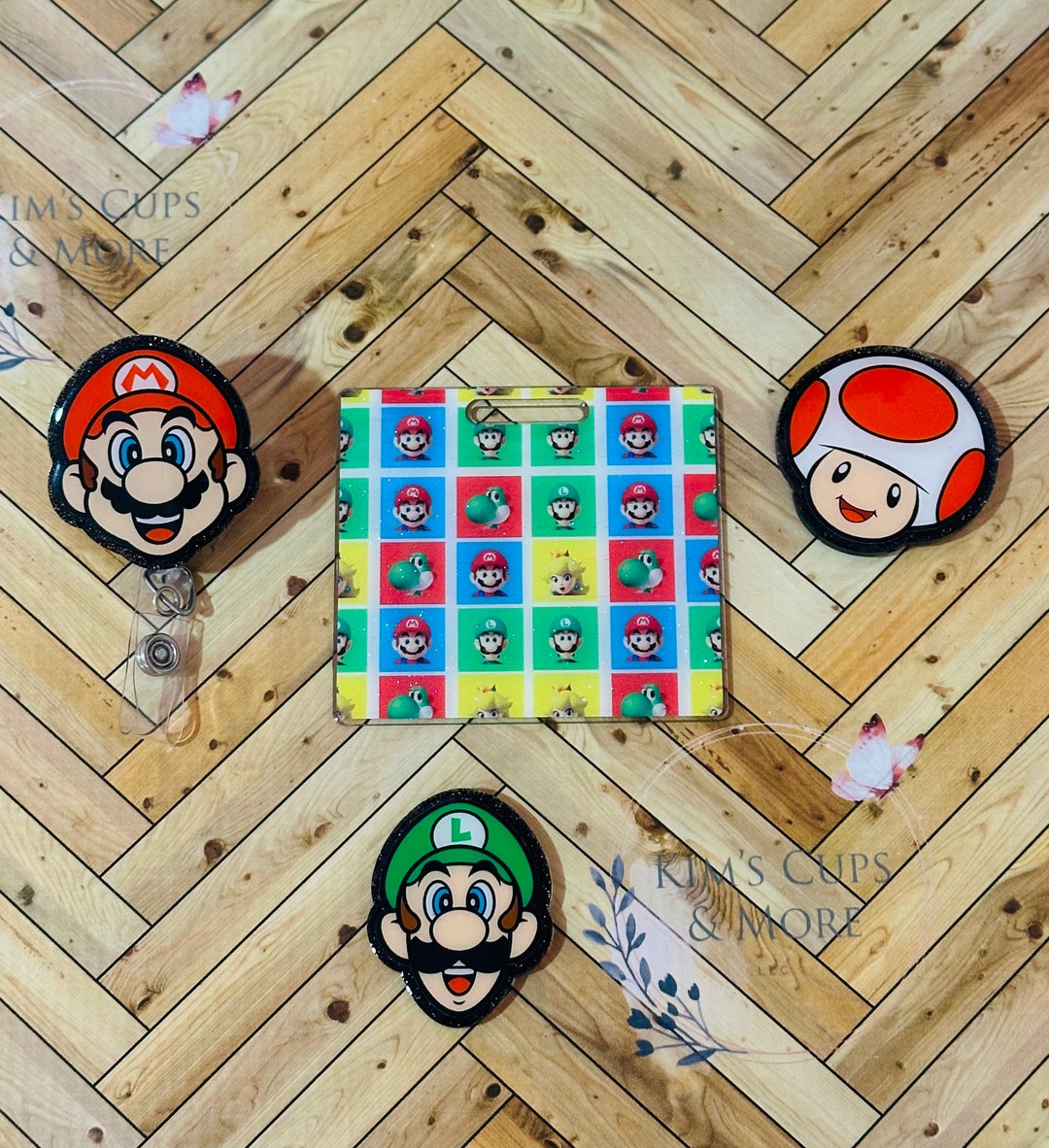 Mario Bros Badge Buddy and Badge Reel - Etsy