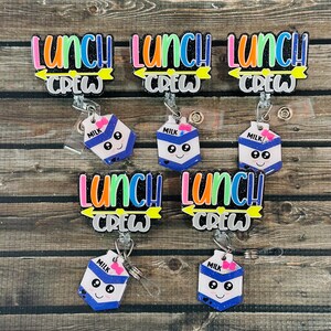 Lunch Crew Badge Reel With Charm - Etsy