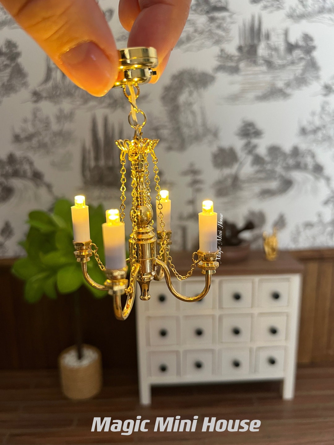 1:12 Scale Dollhouse Miniature 4 Arm Battery Operated LED - Etsy