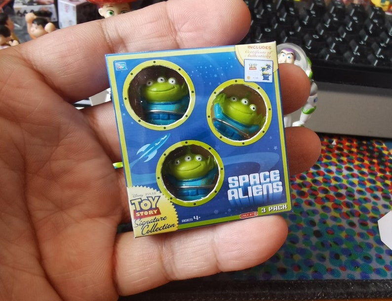 Miniature Toy Story Box With Three 2cm Space Aliens Little | Etsy