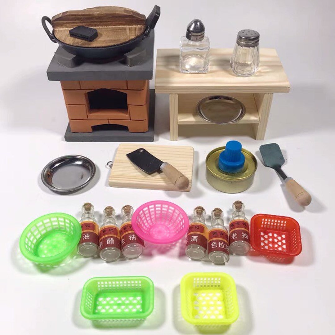 Real Mini Kitchen Cooking Set for Miniature Food Cooking Food Grade ...