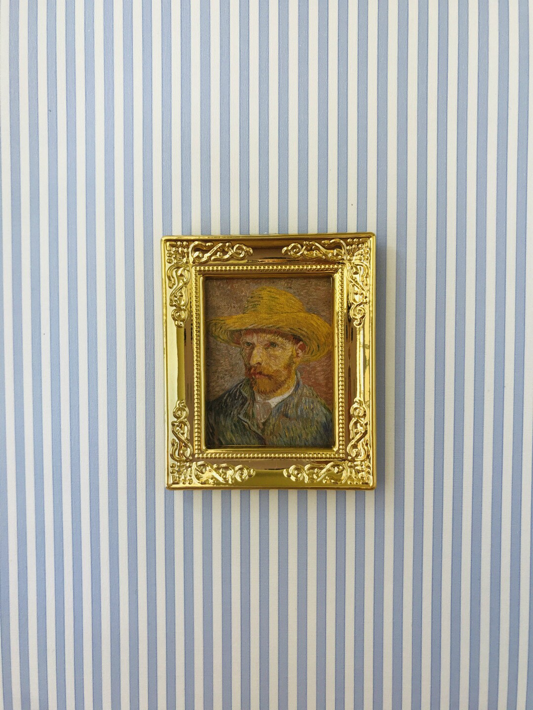 1:12 Scale Miniature Painting Van Gogh Portrait in Gold Frame dolls ...