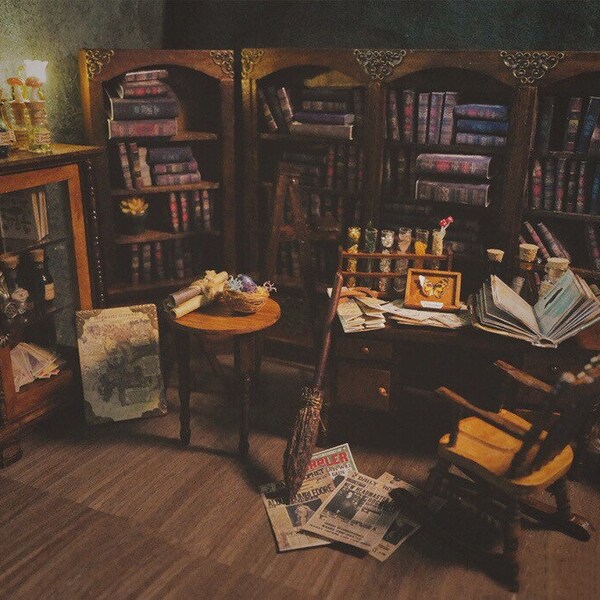 Miniature Library - Etsy