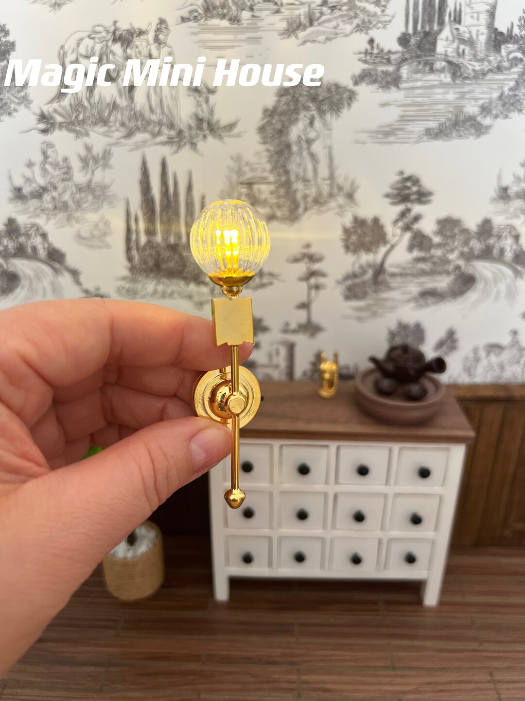 Dollhouse Miniature Battery Operated LED Wall Light - Etsy
