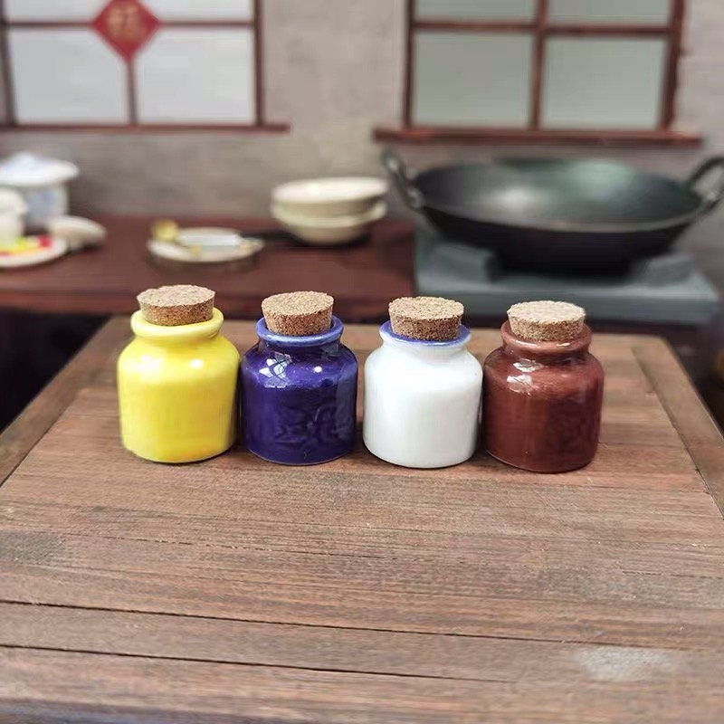 Real Mini Food Cooking Ceramic Spice Bottle Water Jar Bowl | Etsy