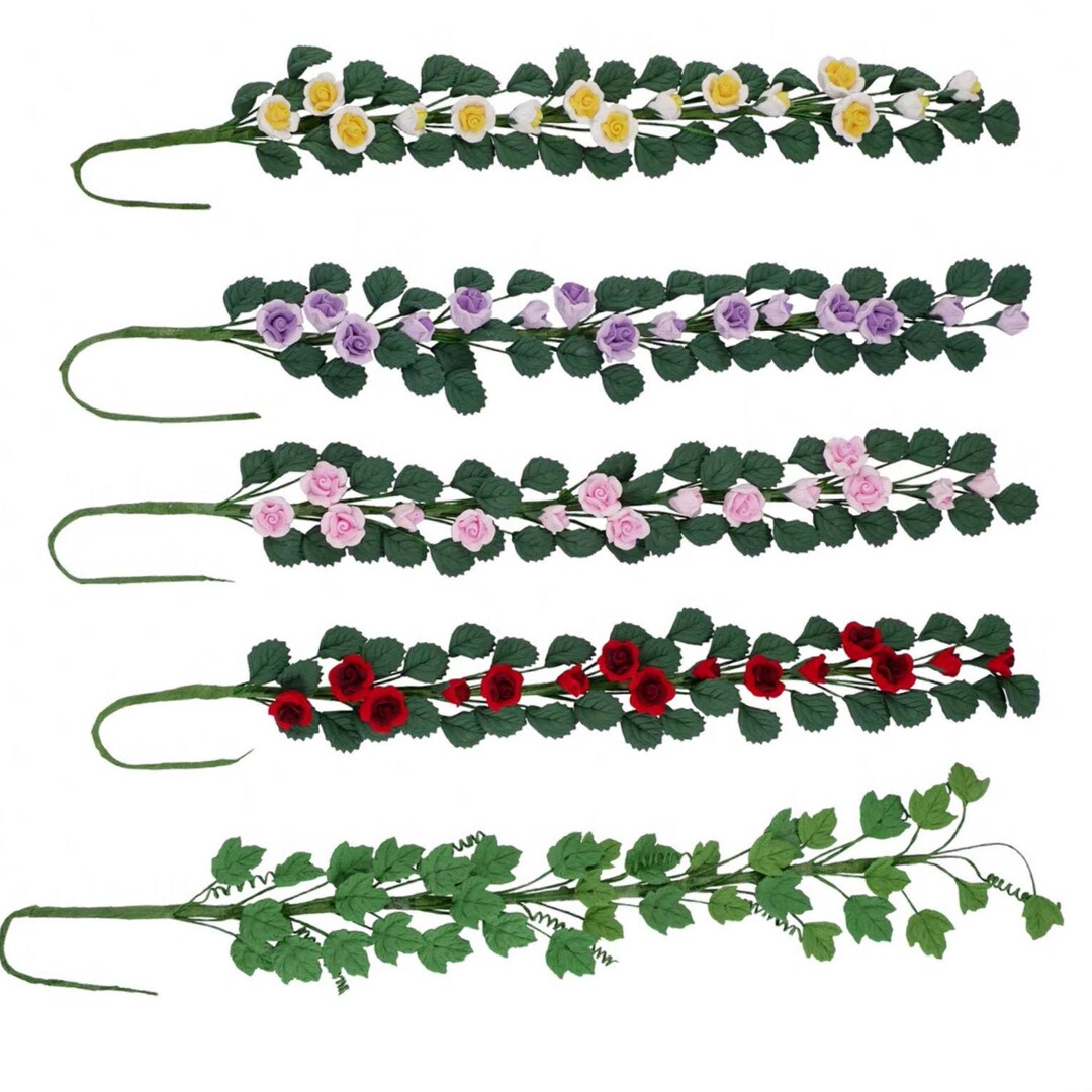 Miniature Dolls House String of Roses Ivy Pink Yellow Purple - Etsy