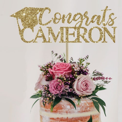 Graduation Cake Topper Grad Cap Cake Topper Personalized - Etsy