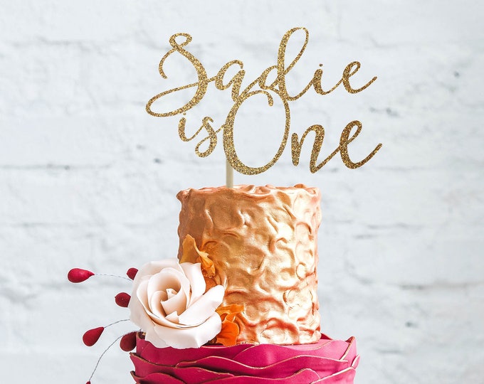 One Cake Topper Girl First Birthday Cake Topper 1 Cake - Etsy